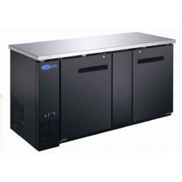Back Bar, 70", 2x Solid Swing Door, Black